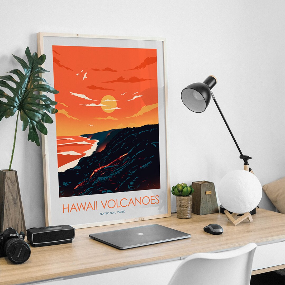 Hawaii Volcanoes National Park Poster Wall Art Hawaii Gift Travel ...