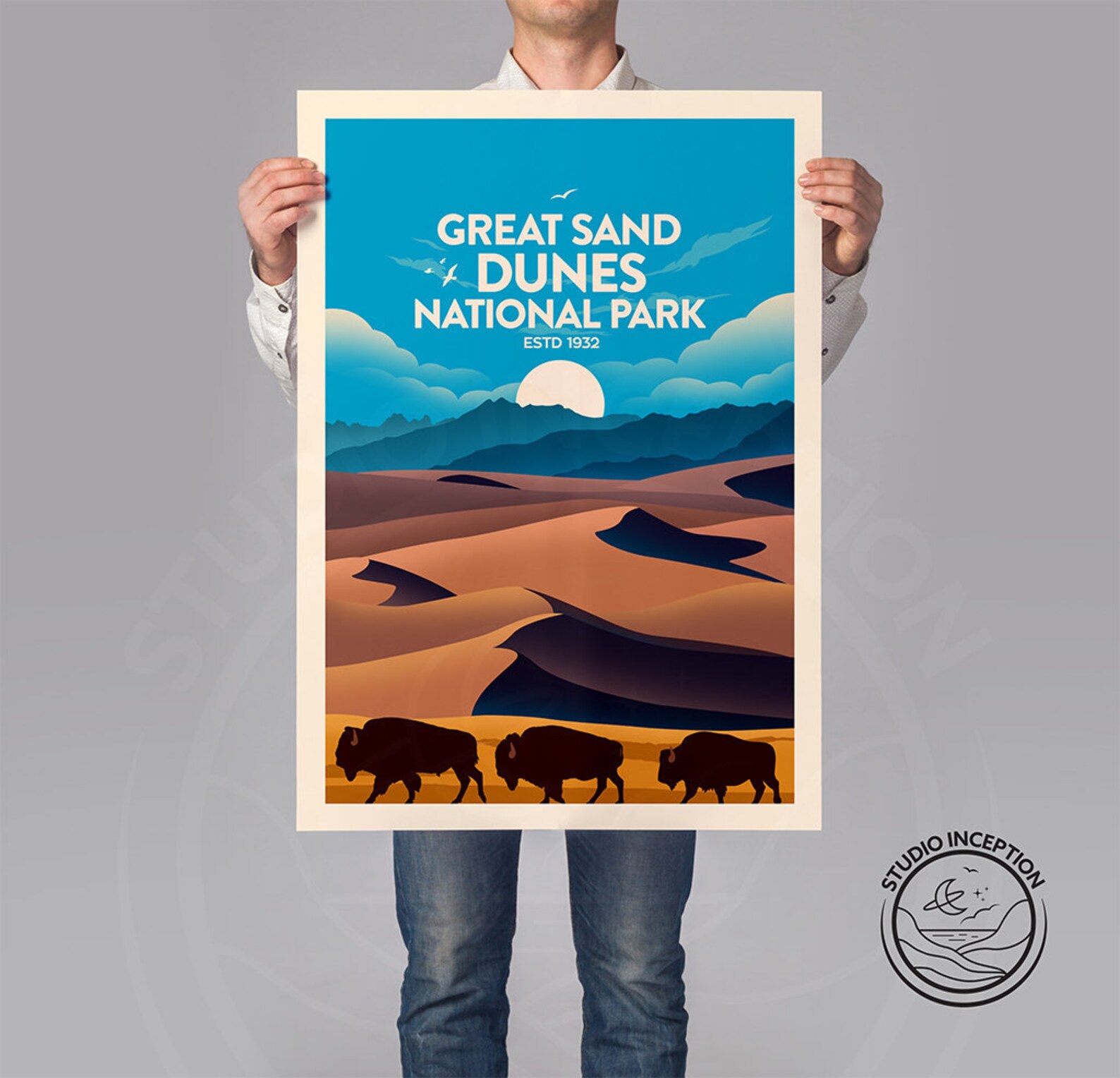 Great Sand Dunes National Park Travel Poster Arizona | Etsy