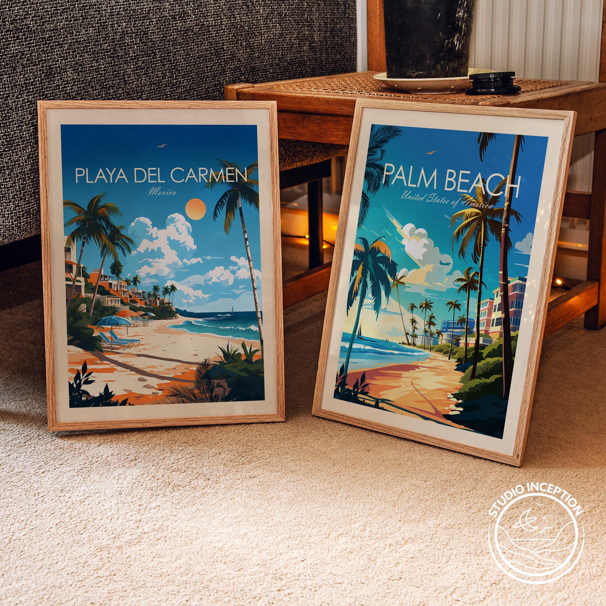 Playa Del Carmen Traditional Travel Print Mexico Wall Art, Playa Del ...
