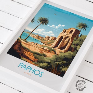 Paphos Minimalist Travel Print Cyprus Poster Wall Art Wall Hanging ...