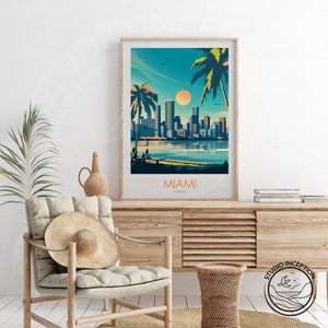 Miami Minimal Print, Miami Poster, United States Poster, Florida ...