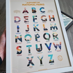 National Park Alphabet Print, Alphabet Poster, National Park Nursery ...