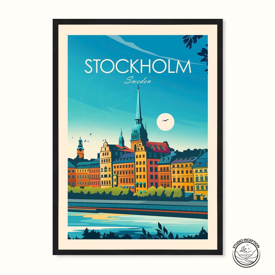 Stockholm Print Stockholm Poster Sweden Home Decor Sweden Travel Art ...