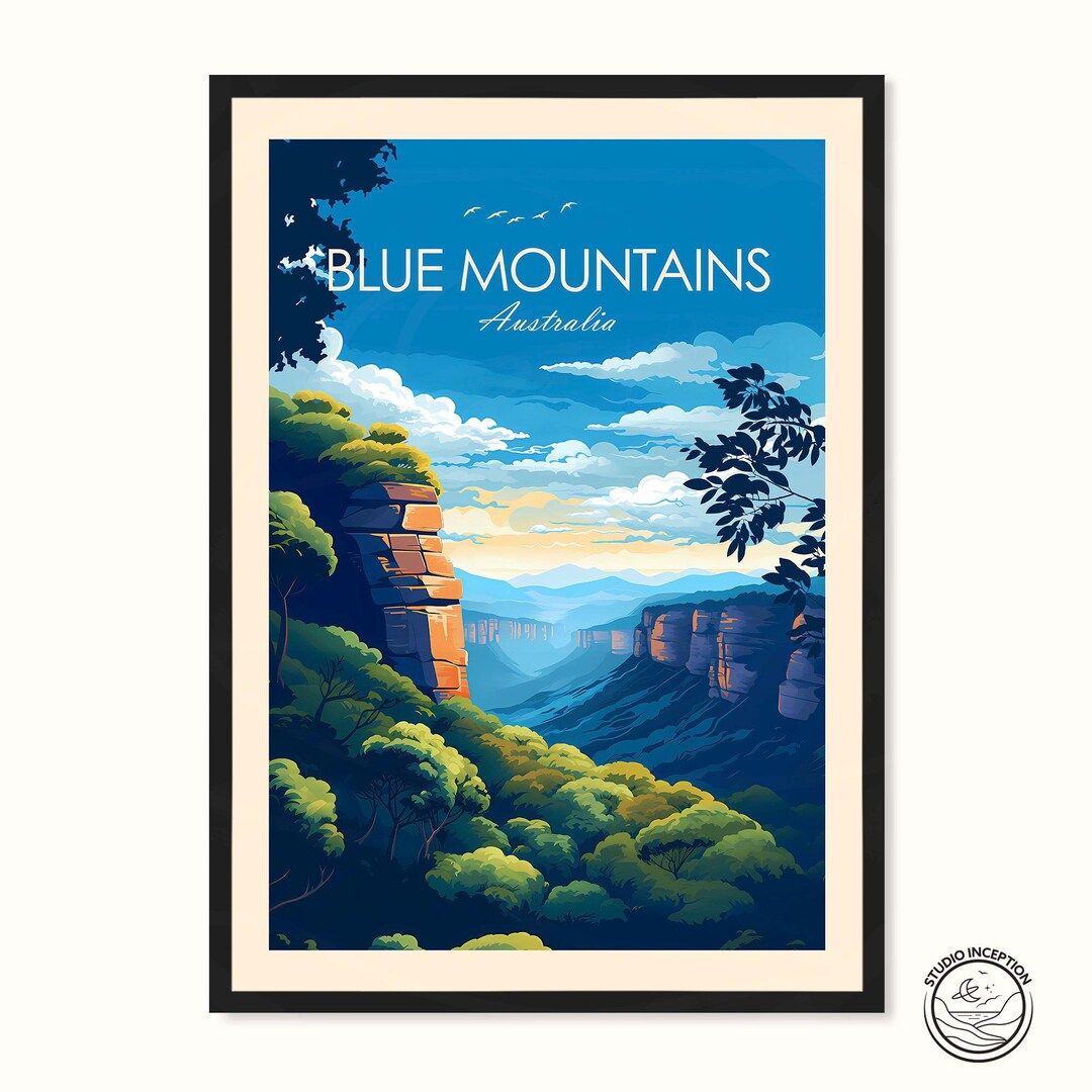 Blue Mountains Print, Australia Travel Poster, Blue Mountains Gift ...