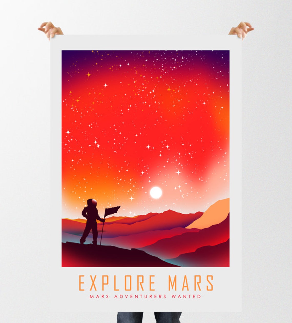 EXPLORE MARS Poster Print Inspirational Quote Poster Print | Etsy
