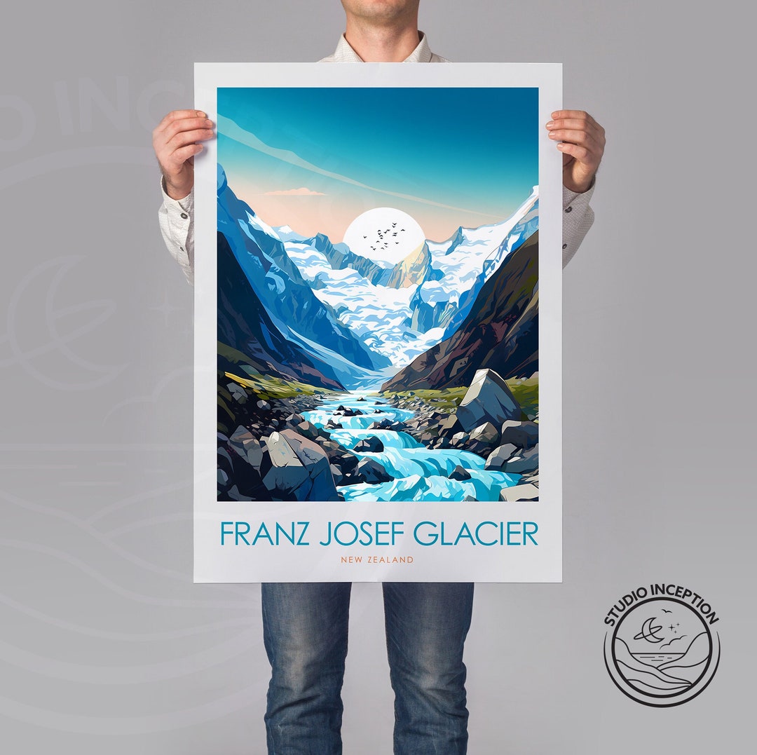 Franz Josef Glacier Print, New Zealand Travel Print, New Zealand Poster ...