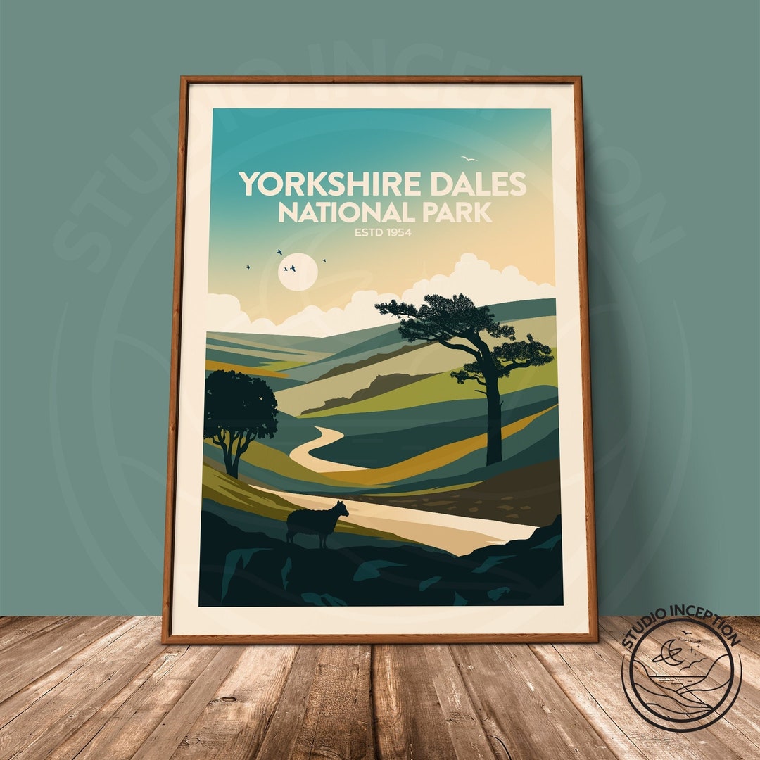 Yorkshire Print Yorkshire Dales Art Poster Travel Print Hiking Print by ...