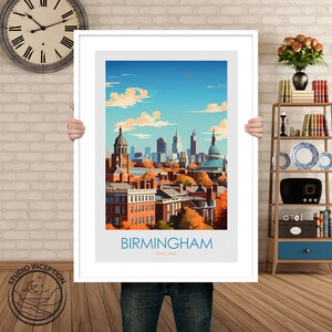 Birmingham City Print Birmingham Travel Poster England Print ...