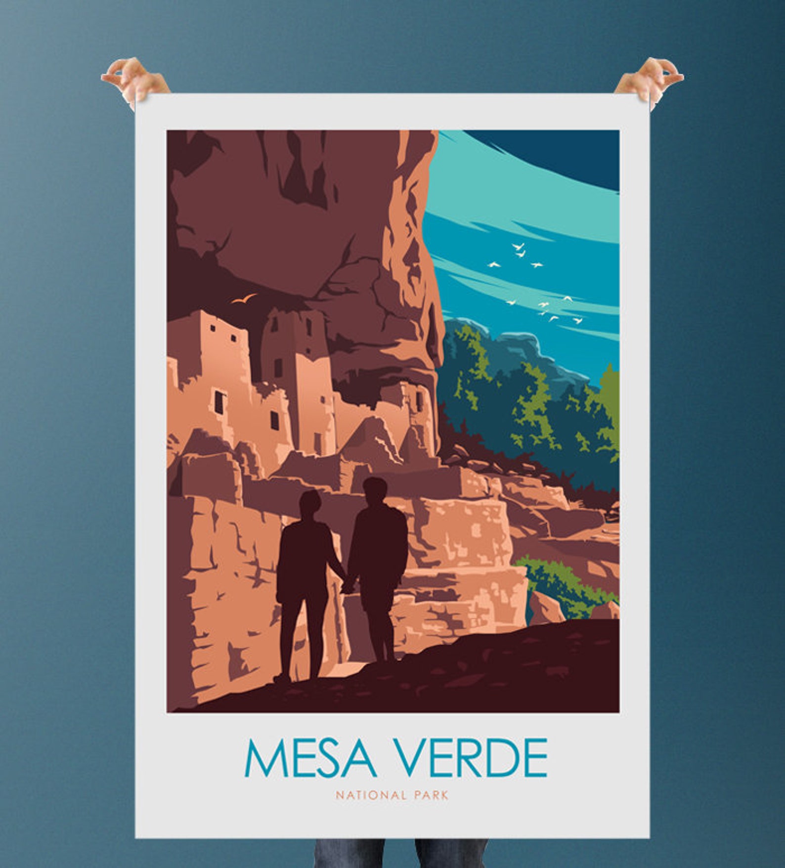 Mesa Verde National Park Travel Poster Print Minimalist | Etsy