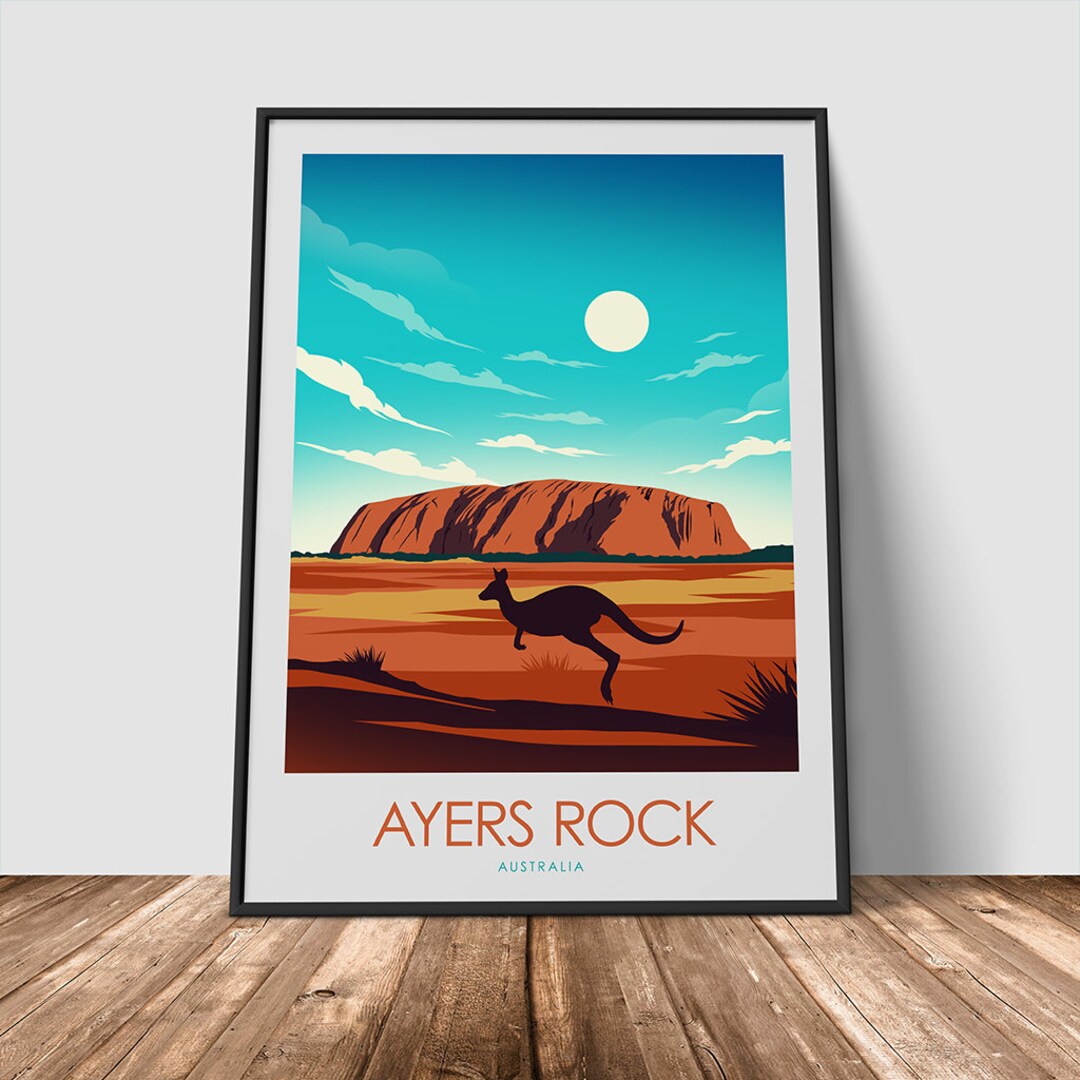 Ayers Rock / Uluru Art Print, Australia Travel Poster by Studio ...