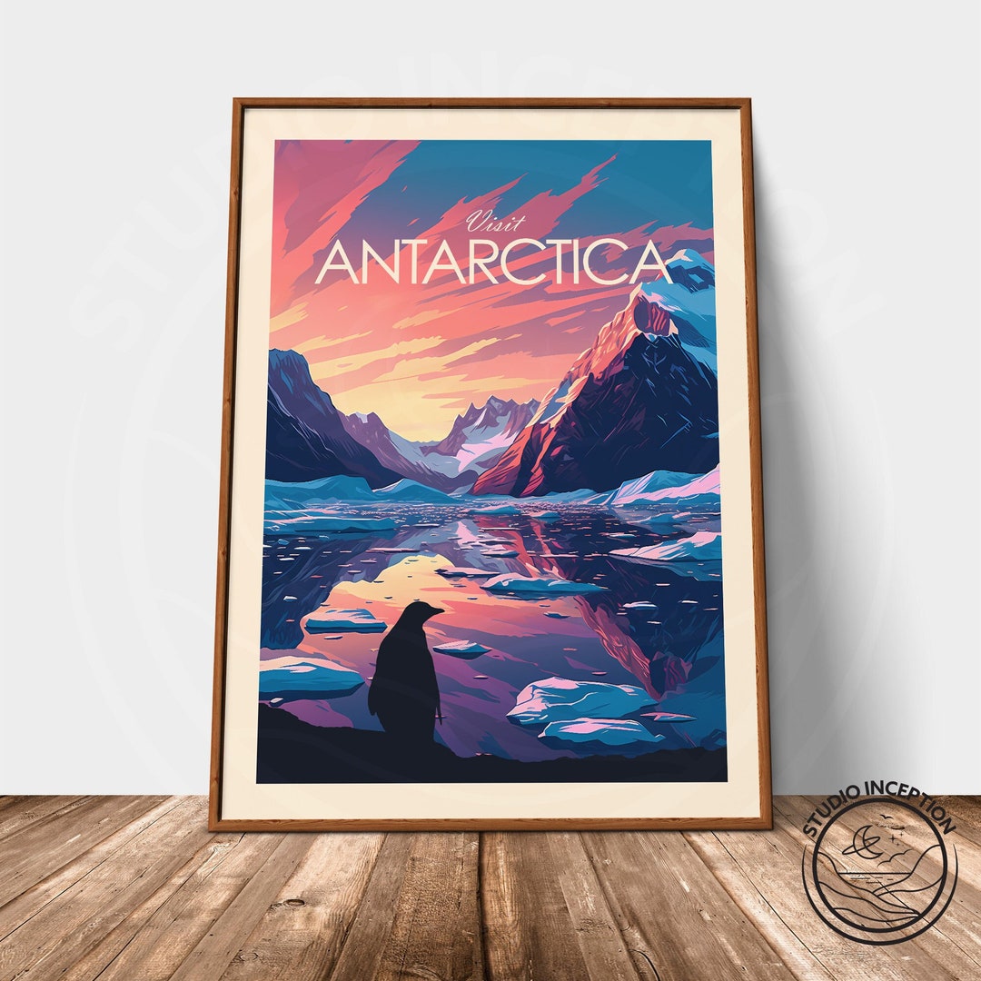 Antarctica Traditional Print, Antarctica Travel Poster, Antarctica Wall ...