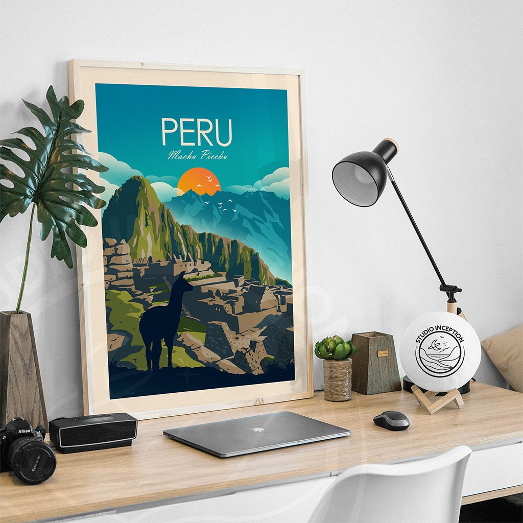 Machu Picchu Peru Print Peru Travel Poster Cusco Print | Etsy