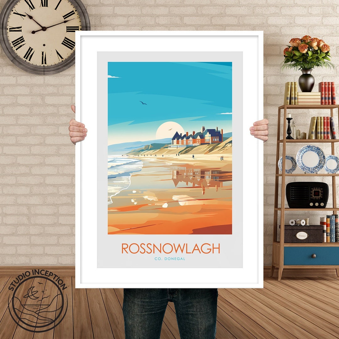 Rossnowlagh Print, Donegal Poster, Travel Poster, Rossnowlagh Wall Art ...