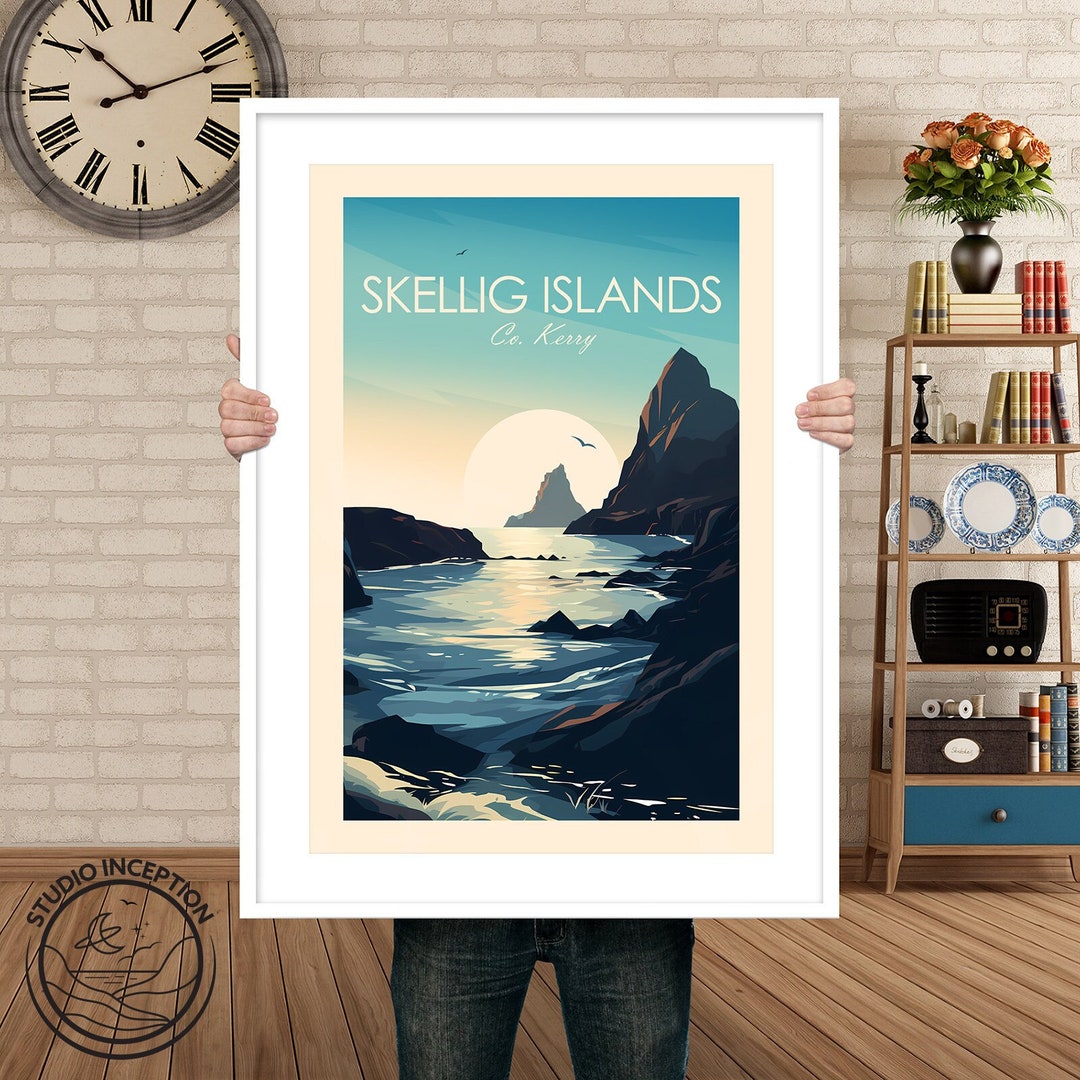Skellig Islands Traditional Print Skellig Michael Travel - Etsy