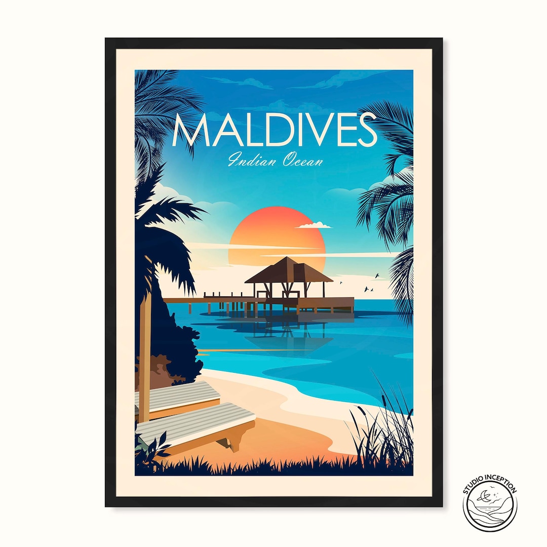 Maldives Poster - Maldives Print - Maldives Art - Maldives Travel Print ...