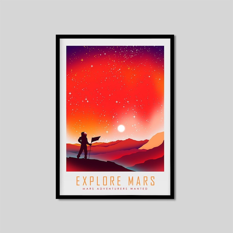 EXPLORE MARS Poster Print Inspirational Quote Poster Print | Etsy