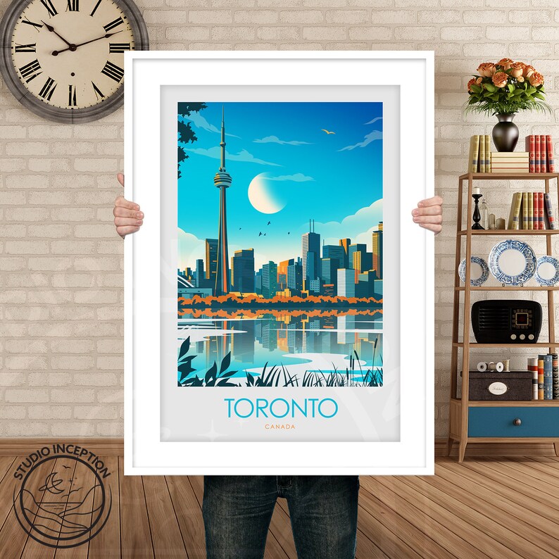 Toronto Skyline Travel Print Canada Poster - Etsy