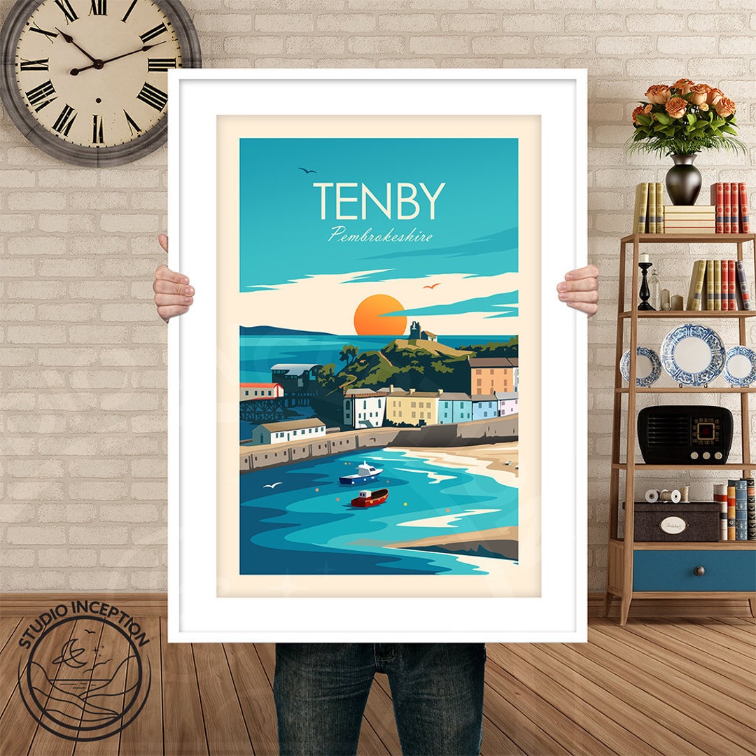 Tenby Prints, Tenby Art, Wales Print Poster, Tenby Harbour ...