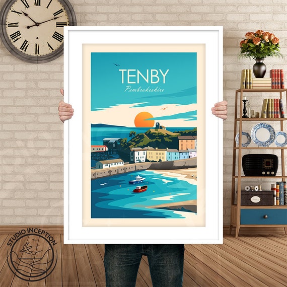 Tenby Prints Tenby Art Wales Print Poster Tenby Harbour - Etsy UK