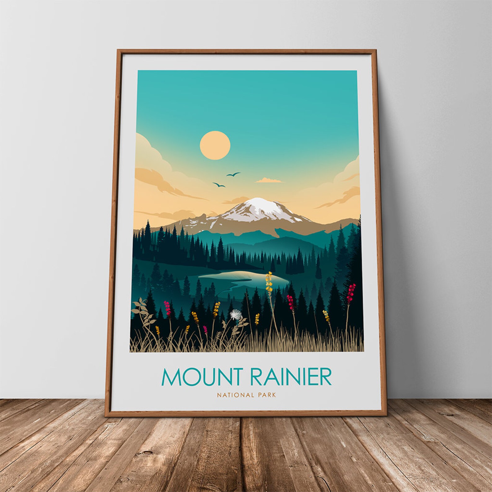 Mount Rainier Art Print Mount Rainier Print National Park - Etsy