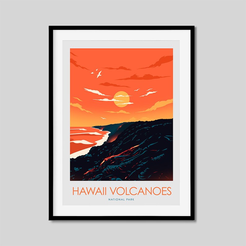Hawaii Volcanoes National Park Poster Wall Art Hawaii Gift | Etsy