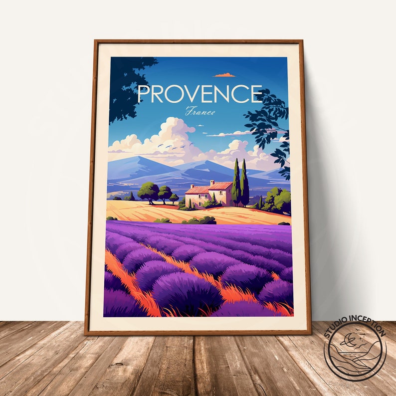 Provence Poster, France Print, Travel Gift, French Landscape, Gallery ...