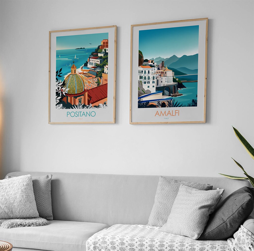 Positano Italy Art Print Italy Poster Positano Art | Etsy