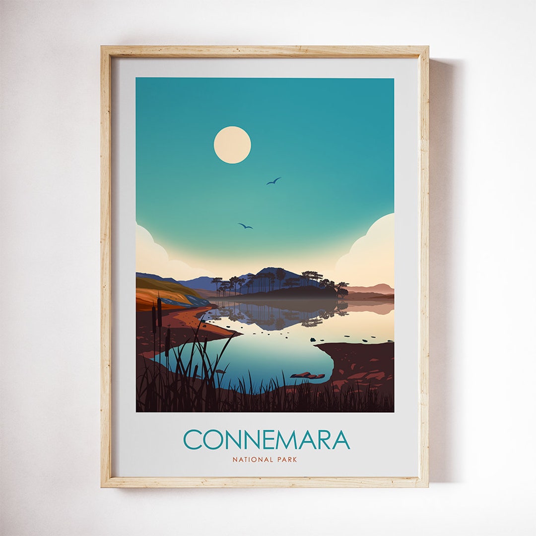 Connemara National Park Travel Poster, Ireland Travel Print, Galway ...