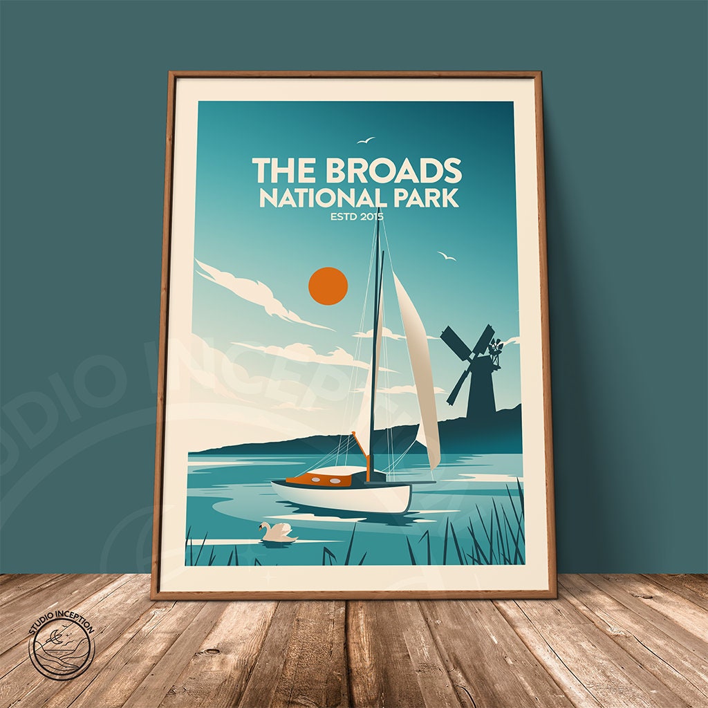 The Broads Print the Broads National Park Poster Established | Etsy UK