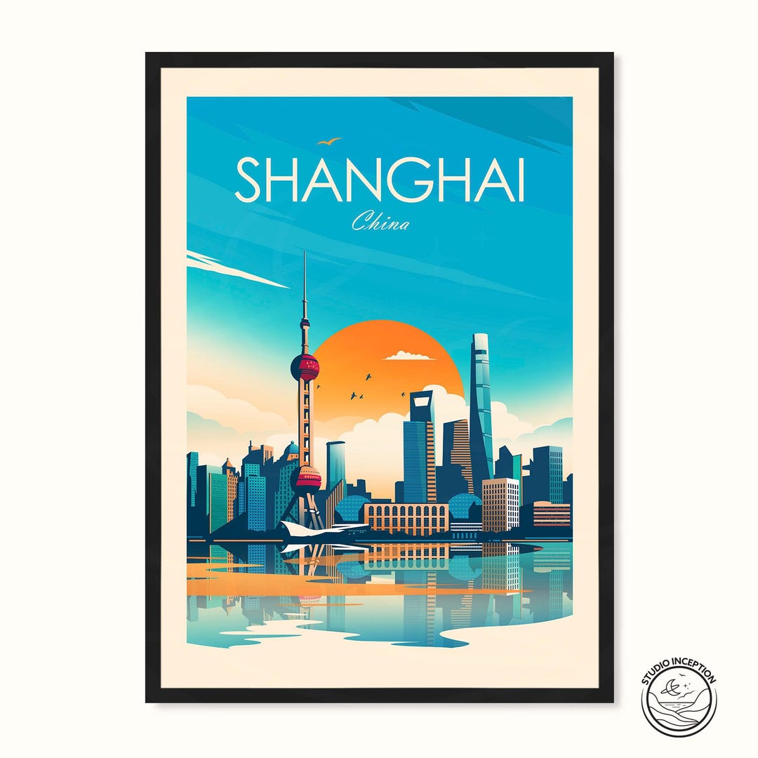 Shanghai Traditional Print Poster, China Print Wall Art, Shanghai Print ...
