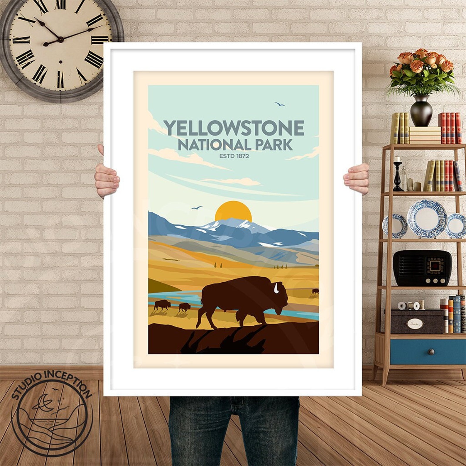 Yellowstone Print, Yellowstone National Park Poster, Yellowstone Gift ...