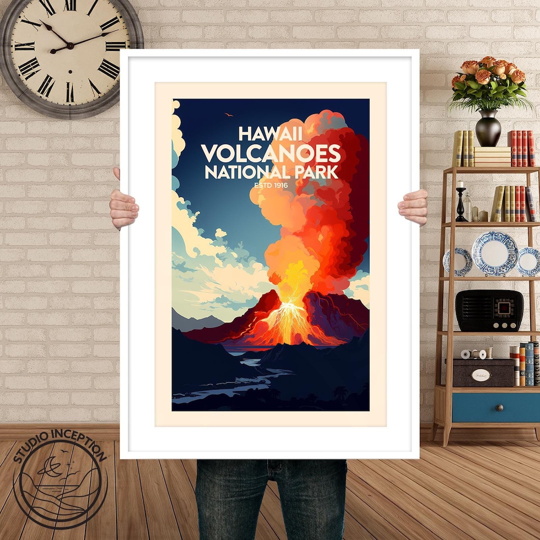 Hawaii Volcanoes Print, National Park Poster, Framed Travel Prints, the ...