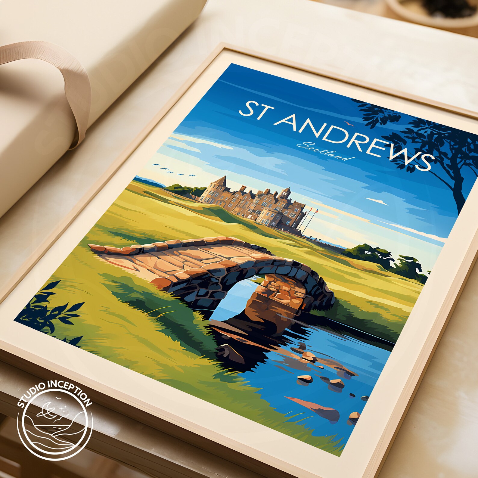 St Andrews Golf Gift Scottish Golf Course Print St Andrews Poster With ...