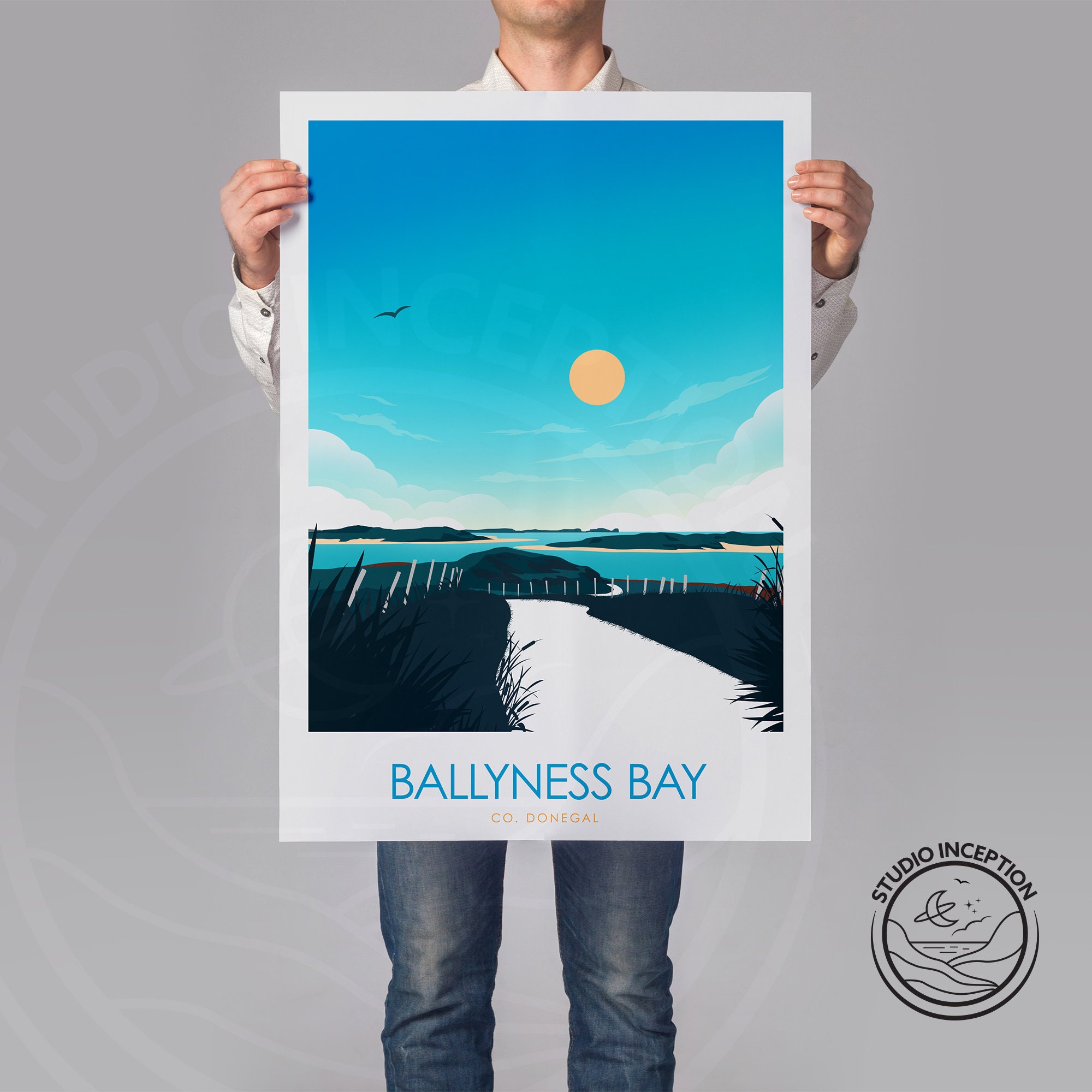 Donegal Travel Poster Ballyness Bay Falcarragh Travel Print - Etsy UK