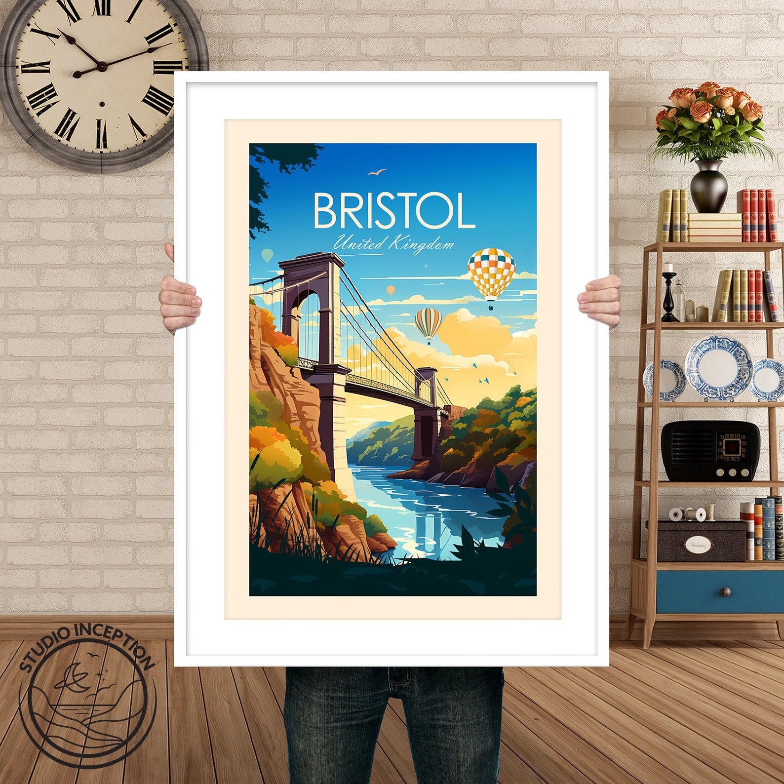 Bristol Clifton Bridge Print, Travel Poster, England Art, Travel Gift ...