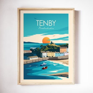 Tenby Prints, Tenby Art, Wales Print Poster, Tenby Harbour ...