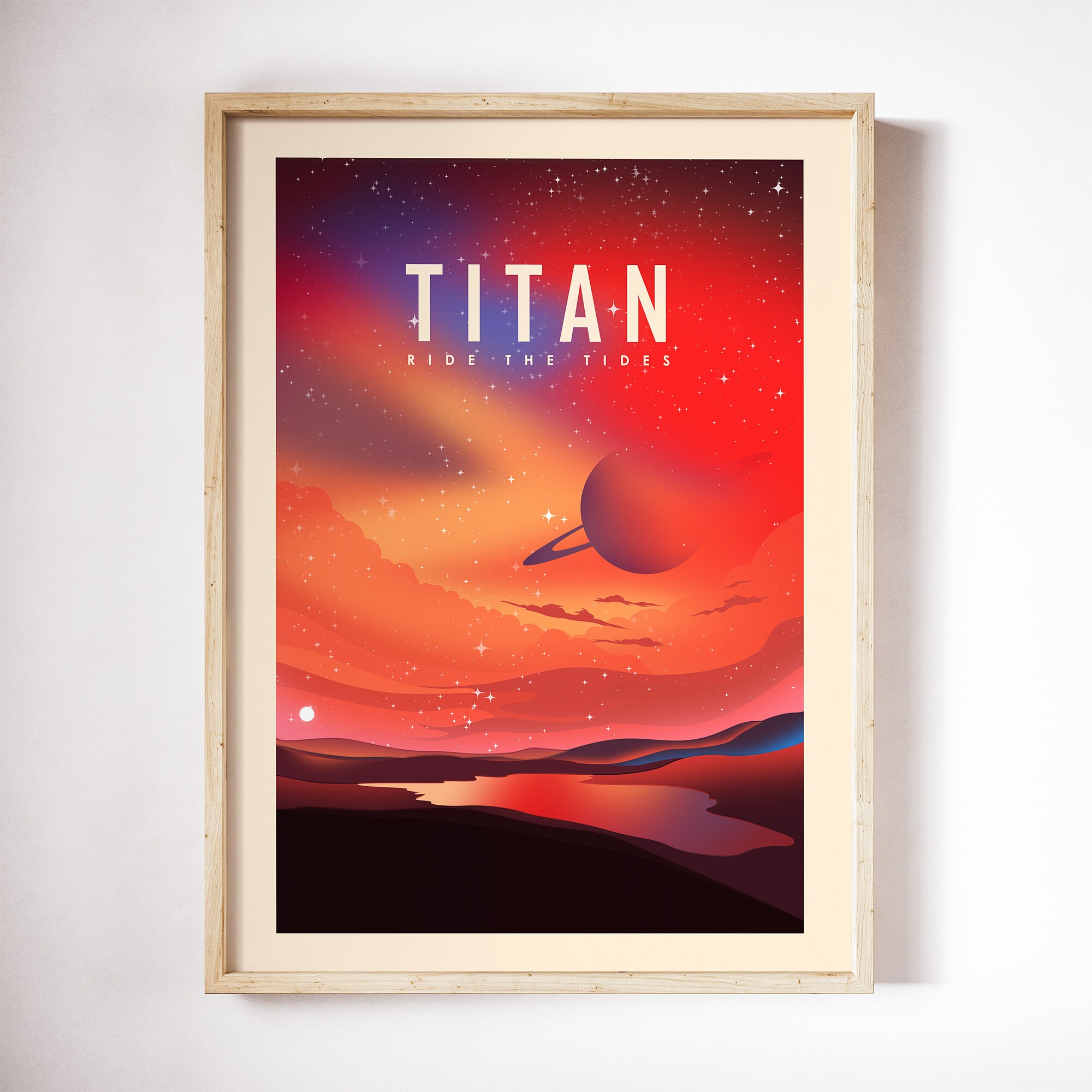 Space Travel Poster of Titan Art Print Poster Space Print - Etsy
