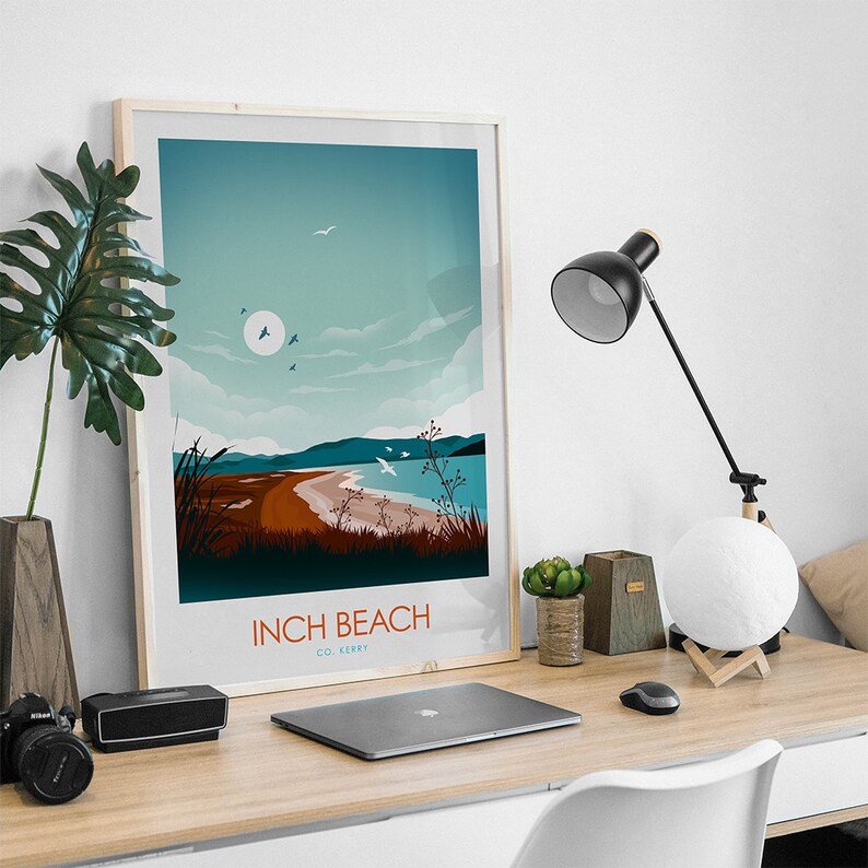 Inch Beach Inch Strand Travel Poster Ireland Travel Poster - Etsy