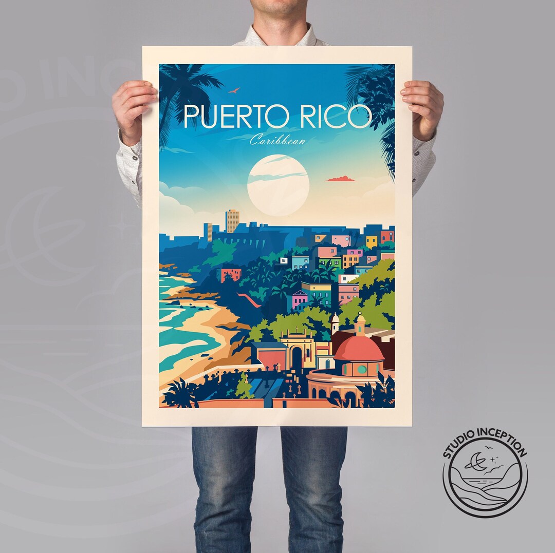 Puerto Rico Print Caribbean Travel Poster Puerto Rico Gift Home Decor ...
