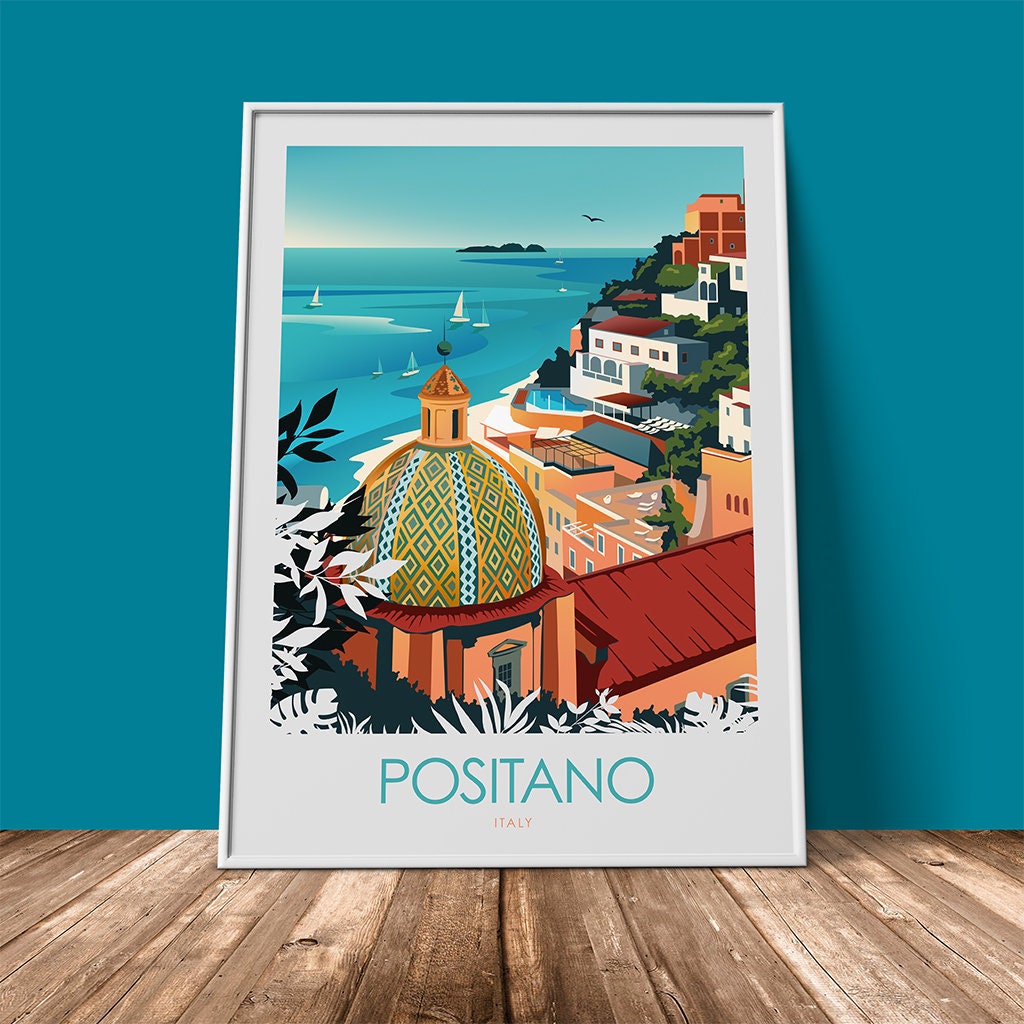Positano Italy Art Print Italy Poster Positano Art | Etsy
