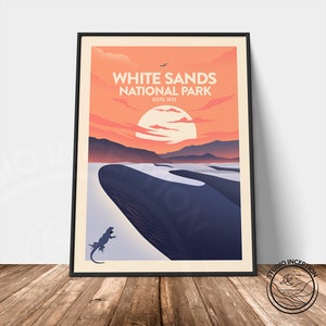 National Park Print of White Sands National Park ESTD 1933 | White ...