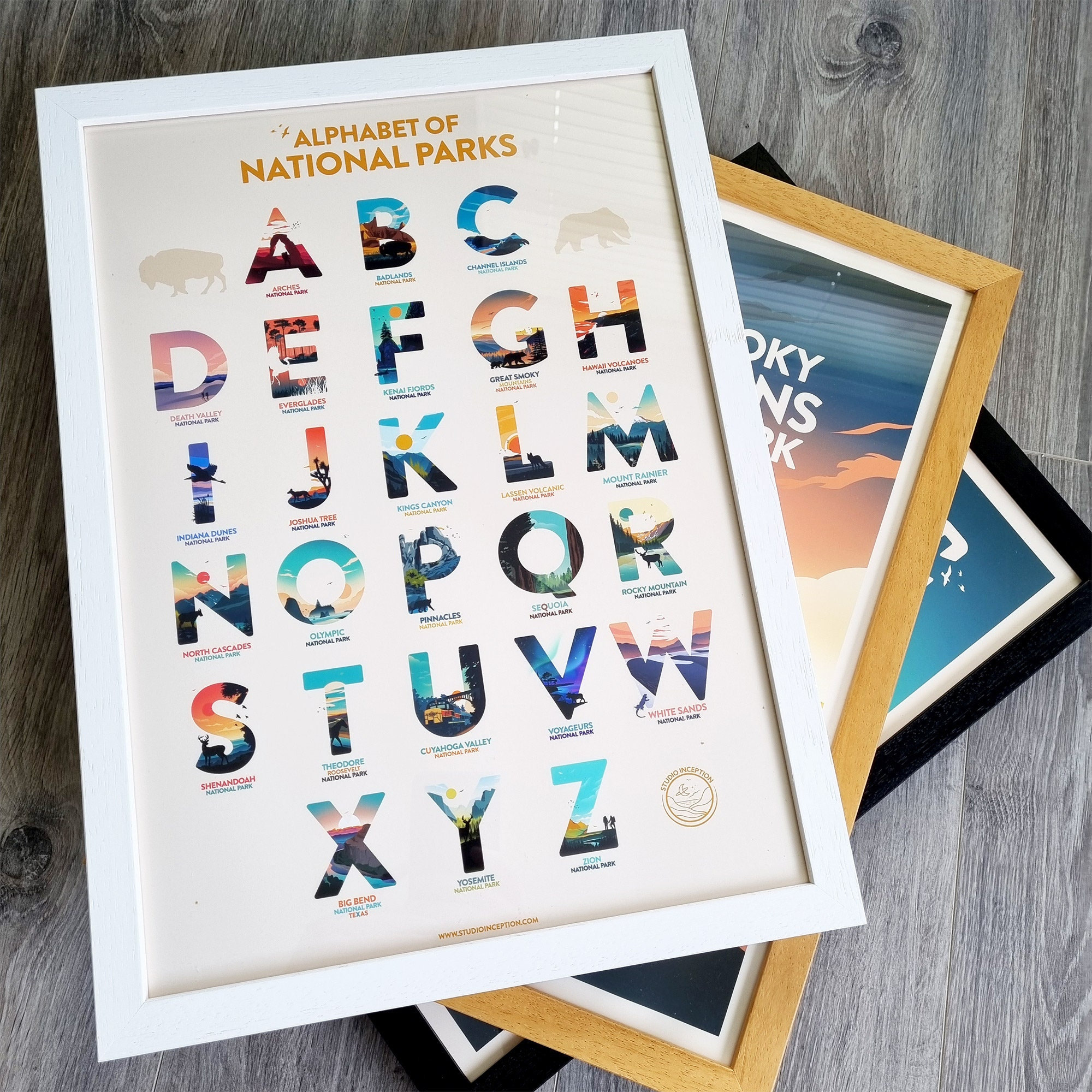 National Park Alphabet Print, Alphabet Poster, National Park Nursery ...