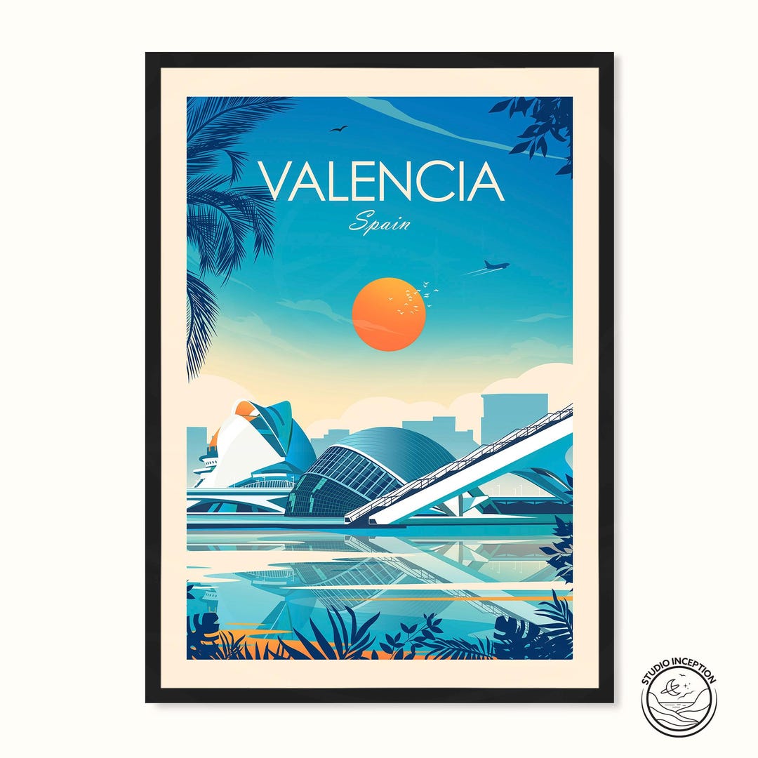 Valencia Print, Spain Travel Poster, City of Arts and Sciences in ...
