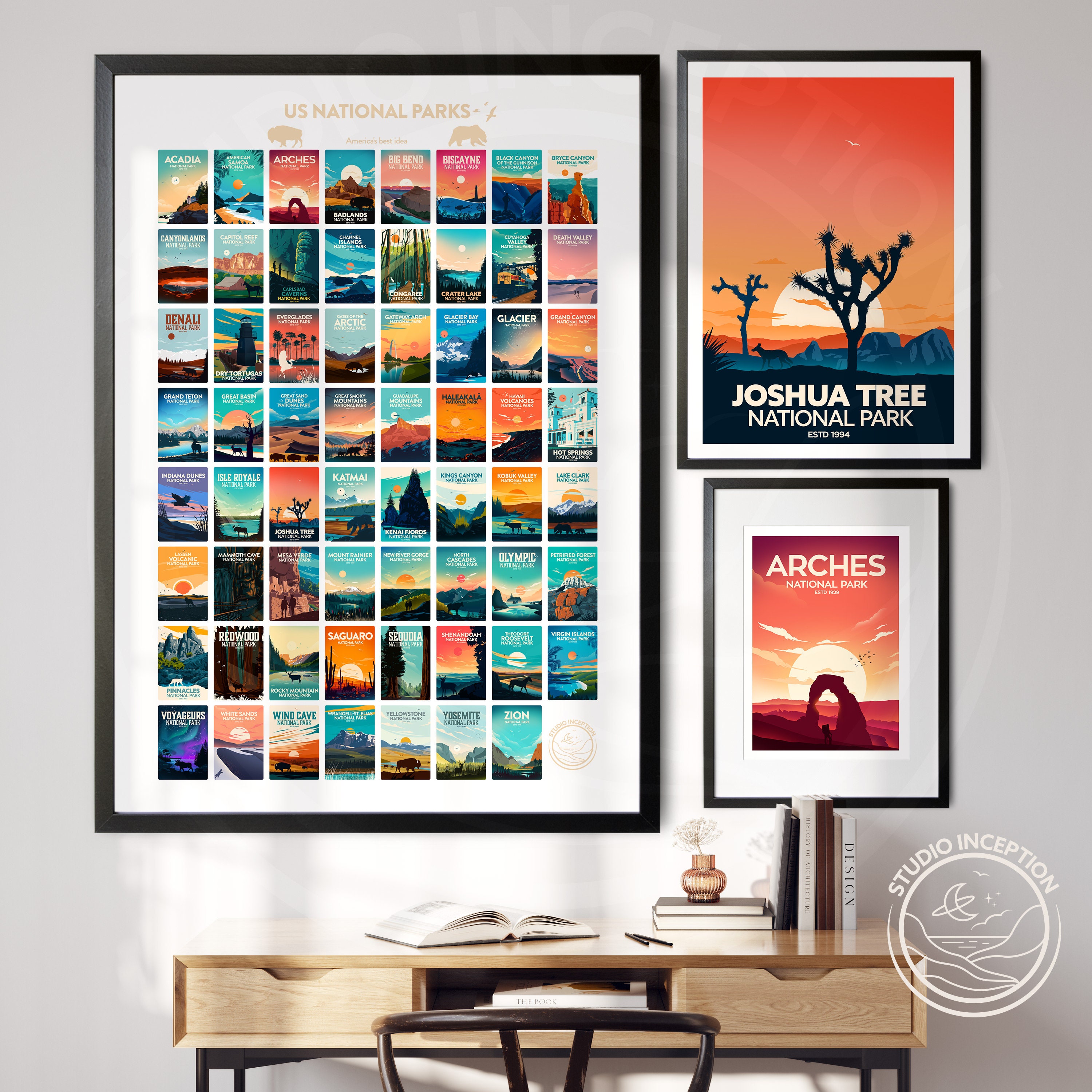 All 63 US National Parks on Ultimate Poster, National Park Travel Print ...