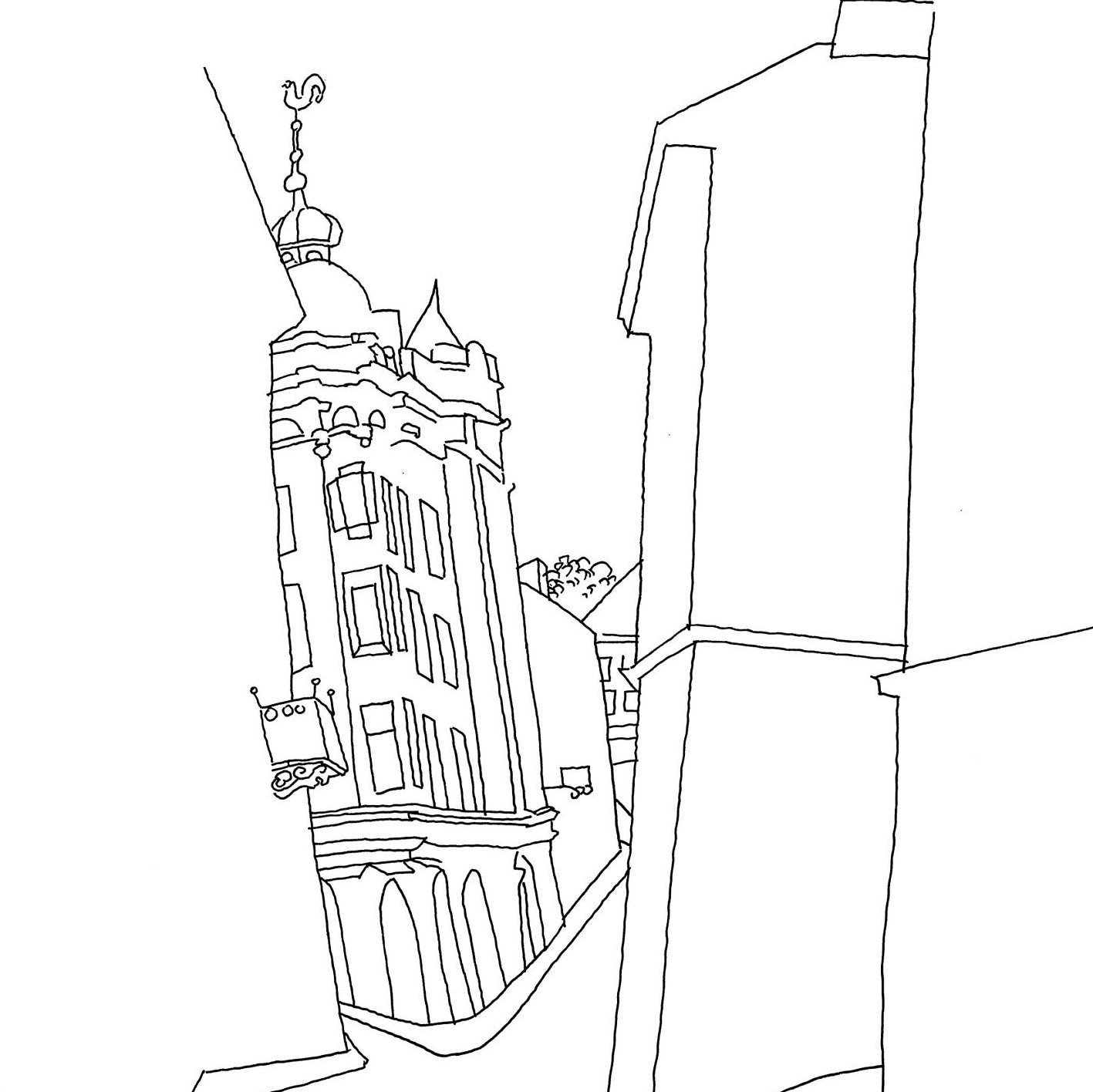 Set of 2 Art Prints One Line Drawing Architecture Poster for - Etsy