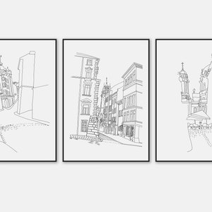 Line Drawing Print for Digital Download Architecture Drawing House ...