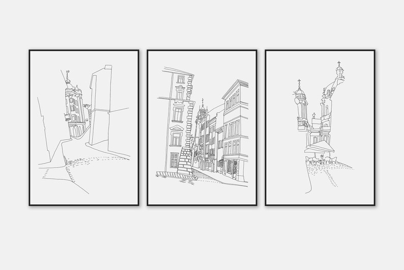 Line Drawing Print for Digital Download Architecture Drawing House ...