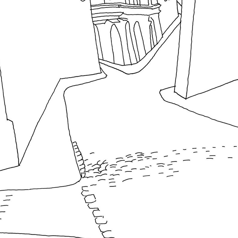 City Art One Line Drawing for Digital Download Architecture Drawing ...