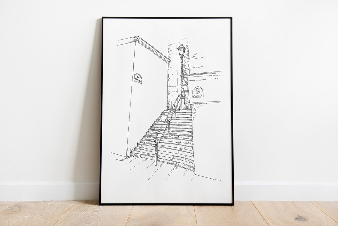 City Art One Line Drawing for Digital Download Architecture Drawing ...