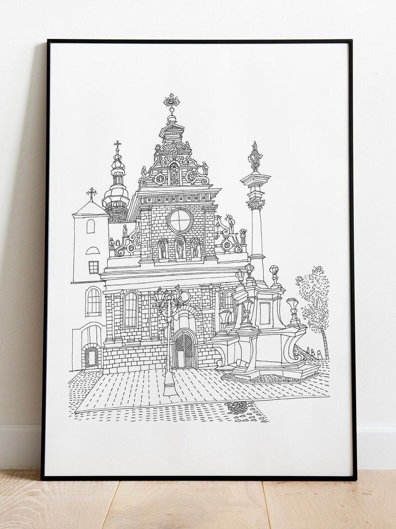 Catholic Church One Line Drawing for Instant Download - Etsy